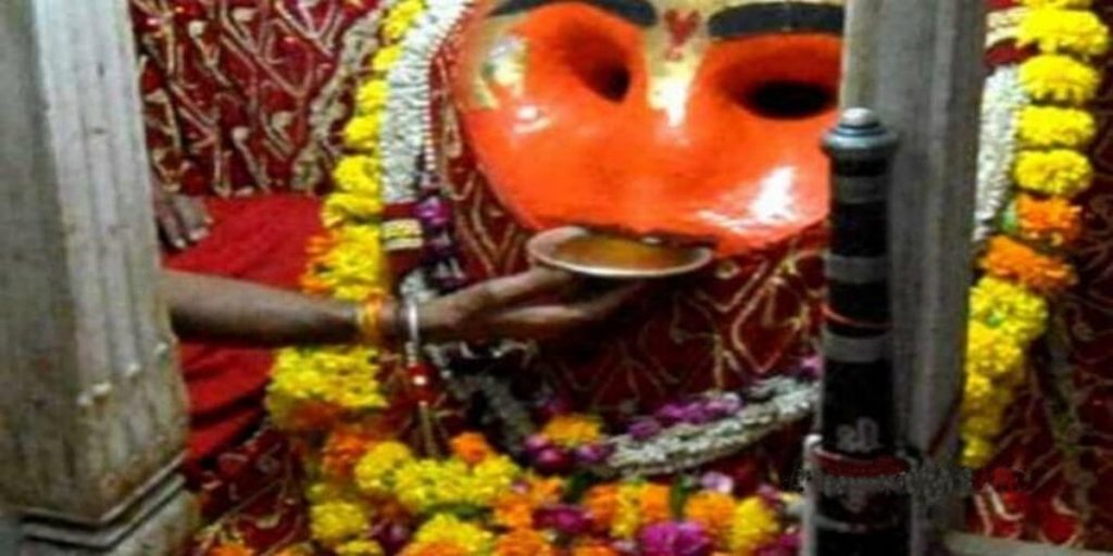 Hindu Deity Who Drinks Liquor Alcohol in an Indian Temple